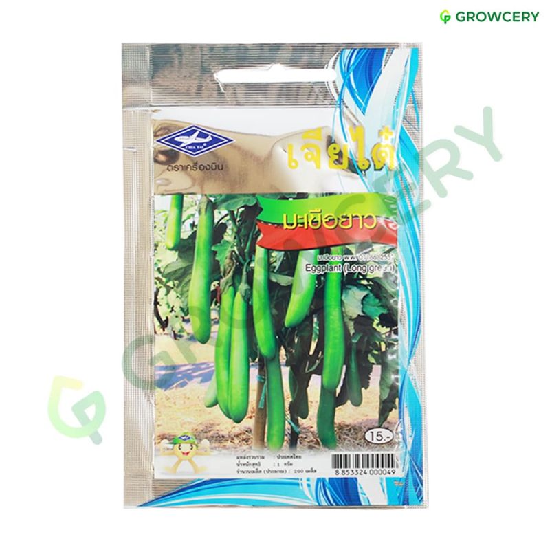 GROWCERY มะเขือยาว ตราเครื่องบิน เจียไต๋ ขนาด 1 กรัม (ซอง)